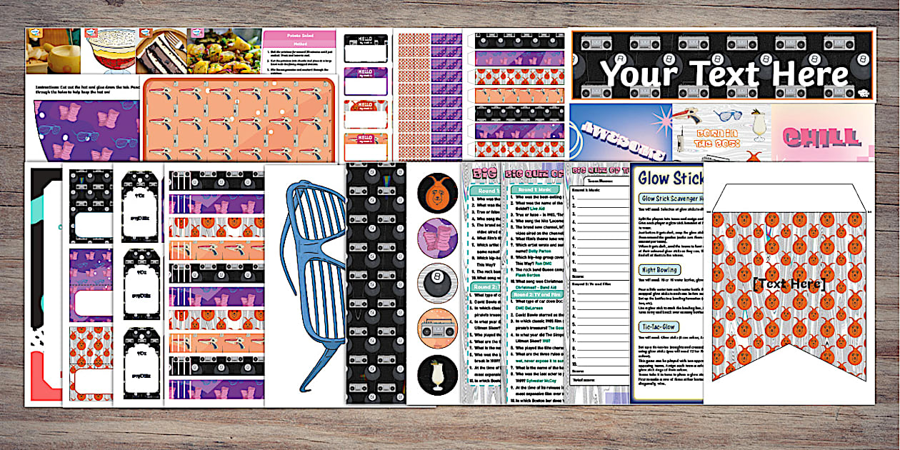 80s Party Pack | Twinkl Party (teacher made) - Twinkl