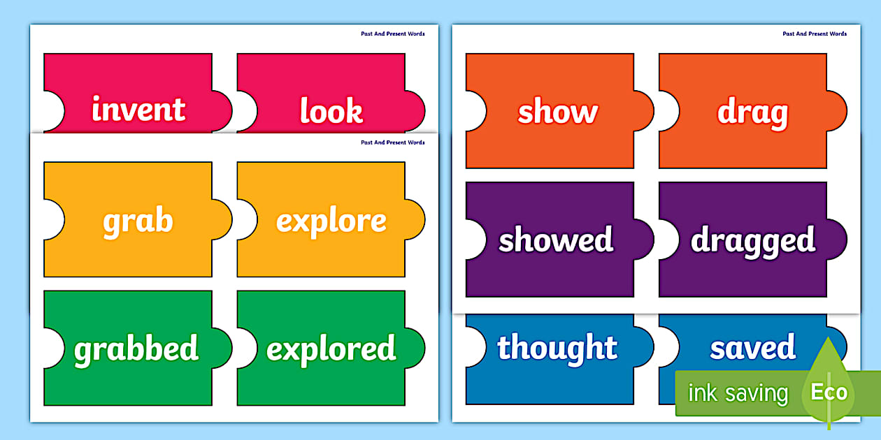 Editable Past And Present Verbs (on Jigsaw Pieces) - Twinkl