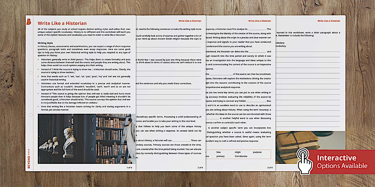 Write Like a Historian (teacher made) - Twinkl
