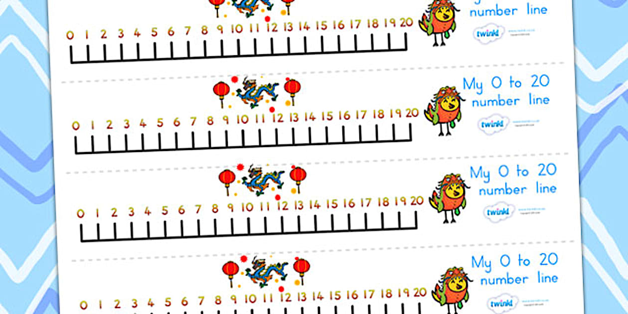 Chinese New Year Number Line 0-20 (Teacher-Made) - Twinkl