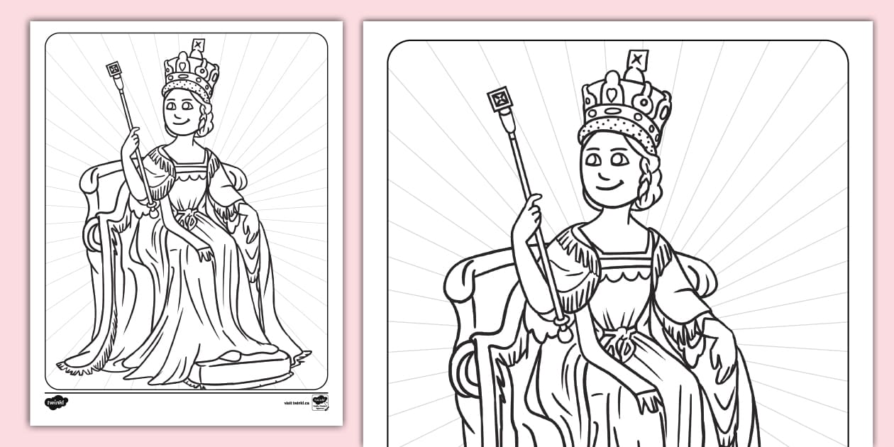 Queen Victoria Colouring Sheet (Teacher-Made) - Twinkl