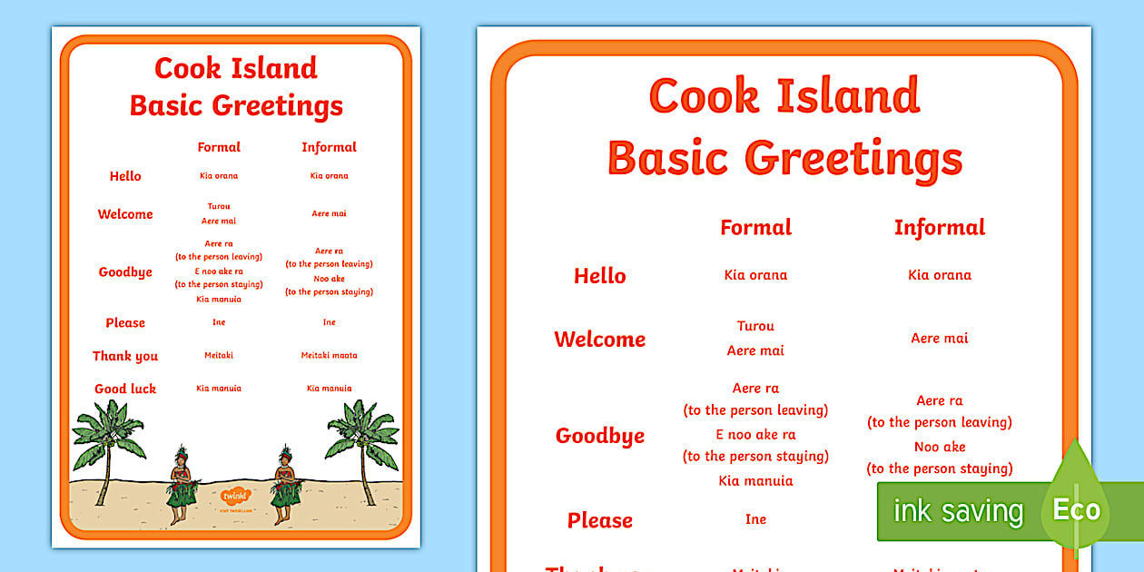 Cook Island Māori Salutations | Cook Islands | Twinkl | NZ