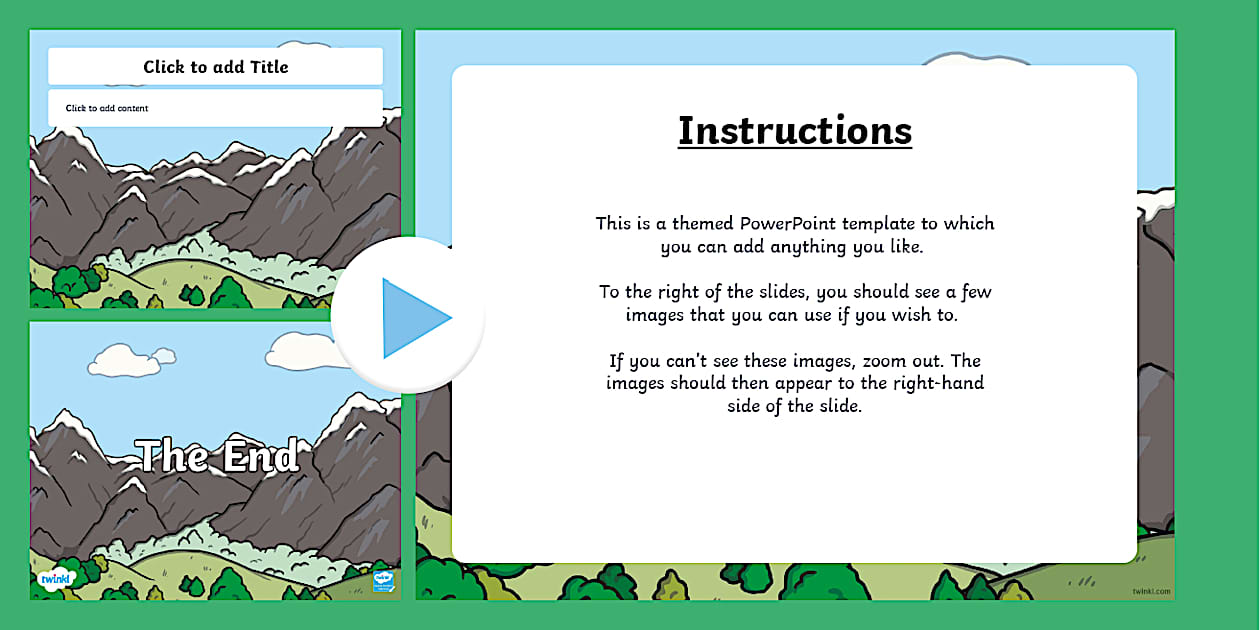 Mountain PowerPoint Background (teacher made) - Twinkl