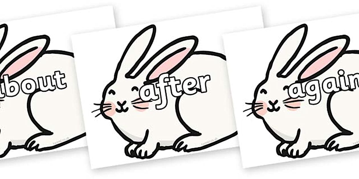 Cursive KS1 Keywords on Chinese New Year Rabbit - Twinkl