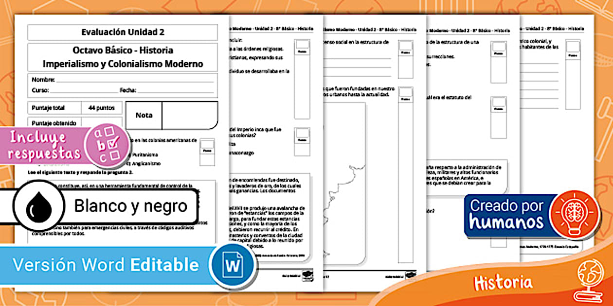 Evaluación | Chile Colonial | Historia | Unidad 2 | 7°