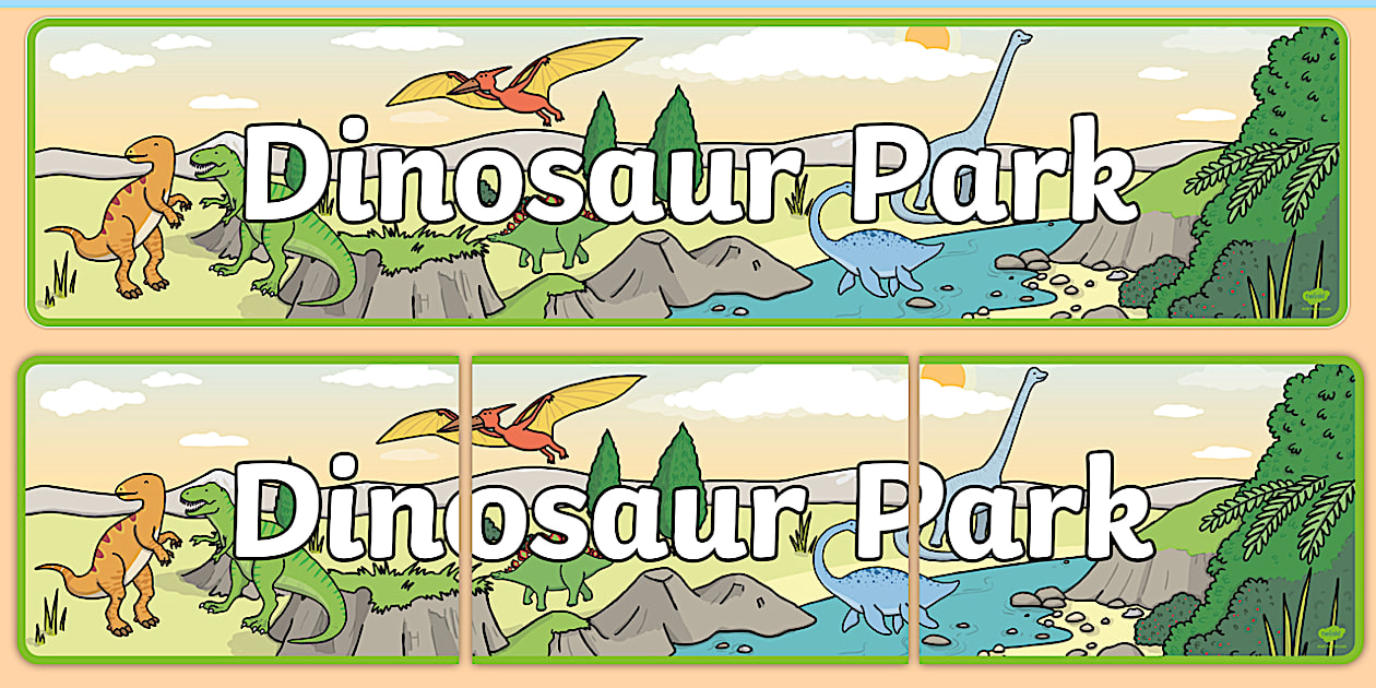 Cursive Dinosaur Park Role Play Banner (teacher made)