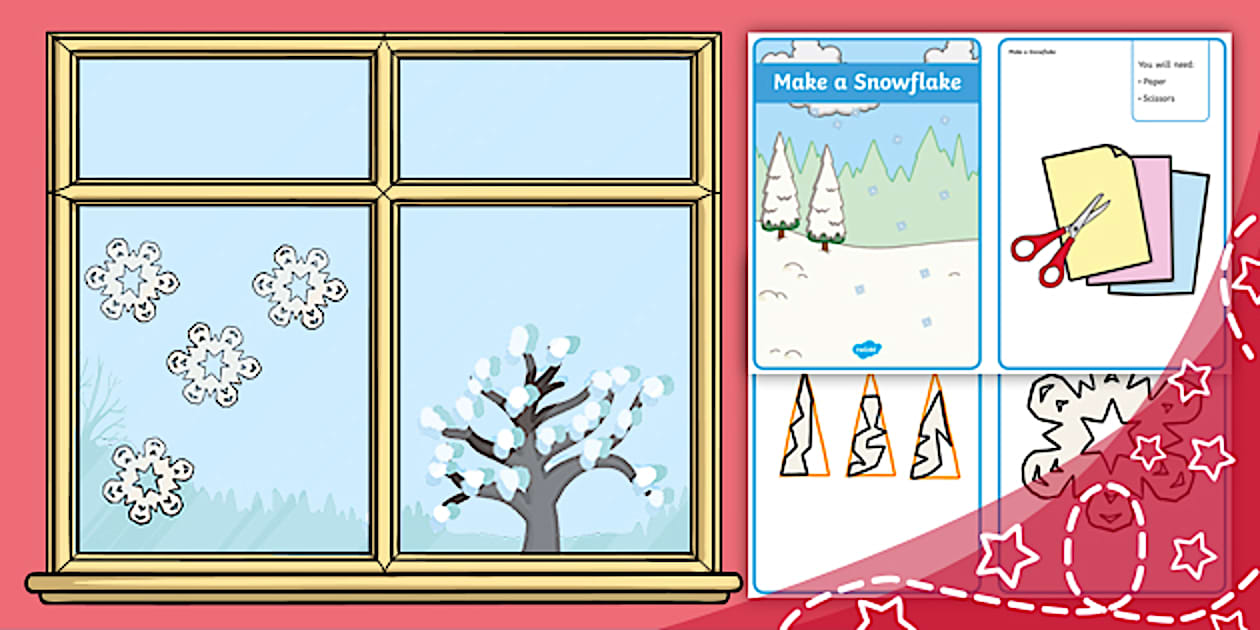 Winter Window Decoration Craft (teacher made) - Twinkl