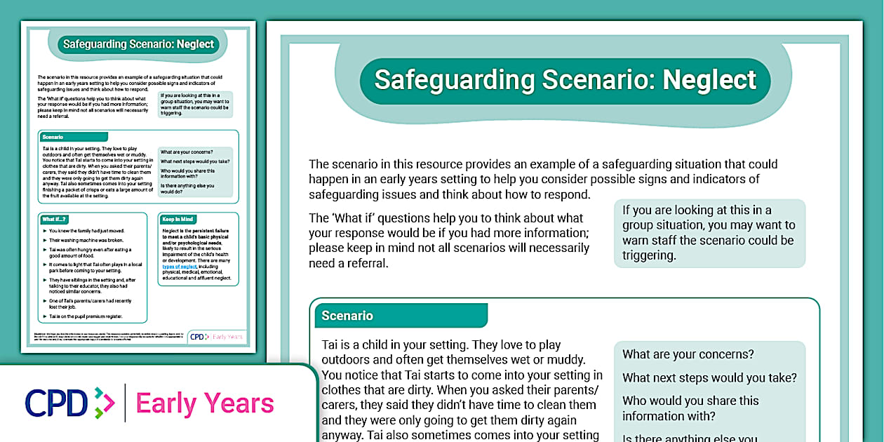 Safeguarding Scenario: Neglect | Kindergarten CPD | Twinkl