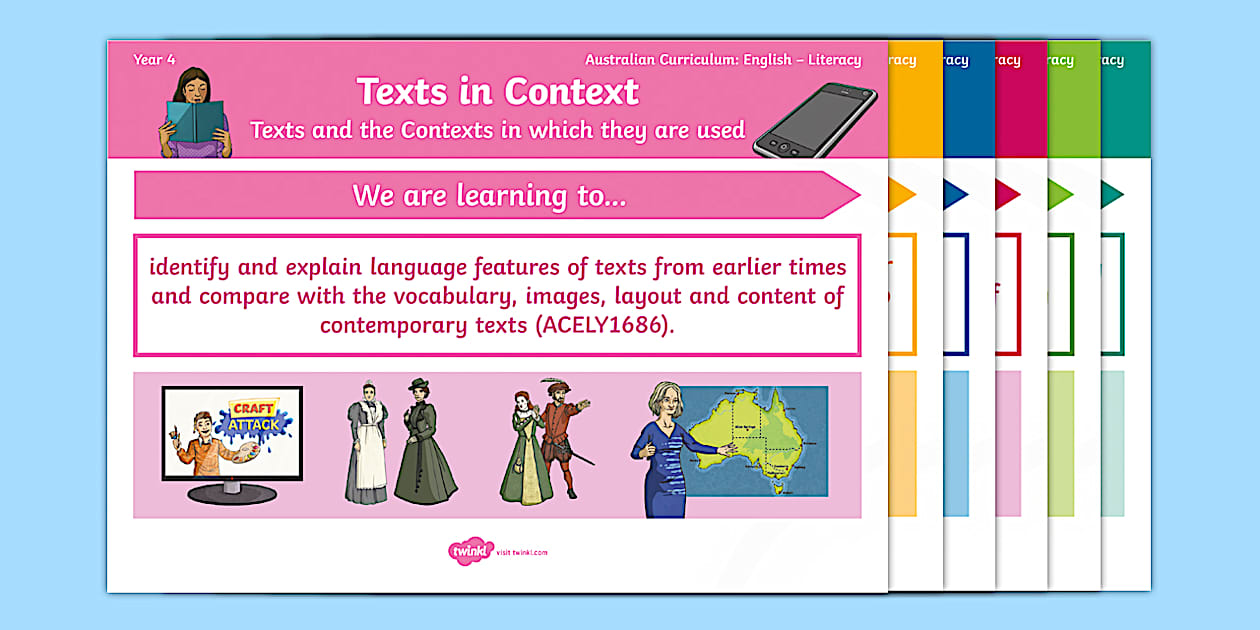 Australian Curriculum English: Year 4 Literacy Content Descriptions Display
