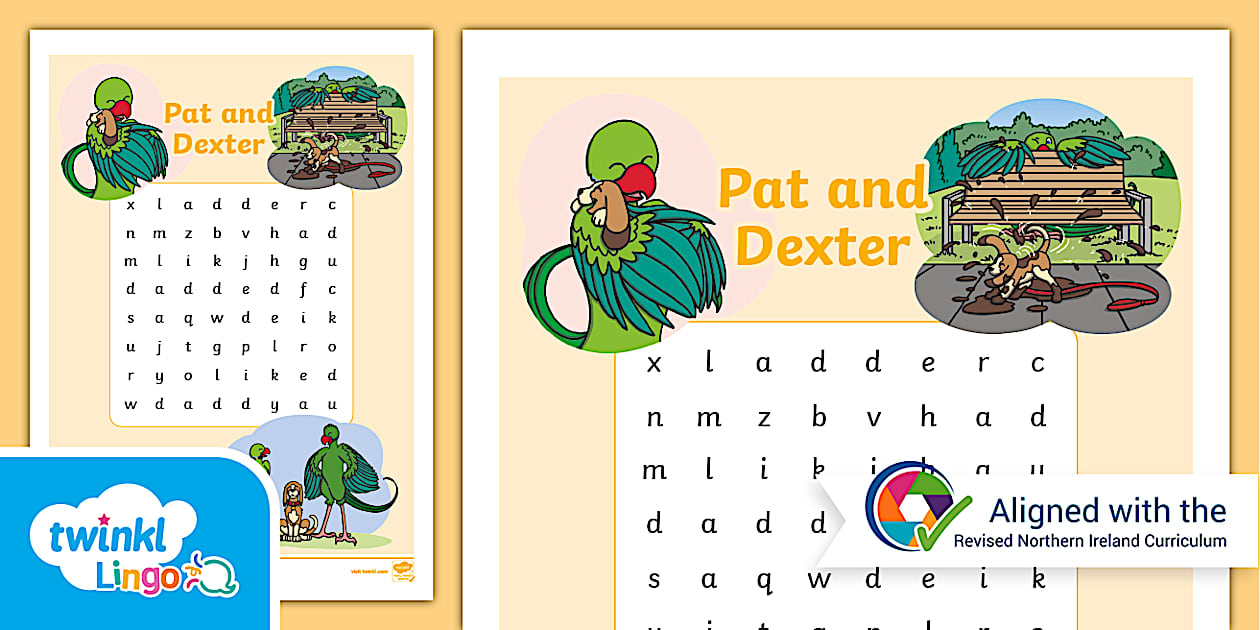 Pat and Dexter Phase 2 'd' Phase 2 Word Search - Twinkl