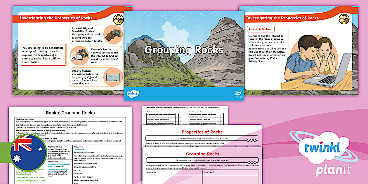 Year 4 Science Rocks Lesson 2 Grouping Rocks (teacher made)