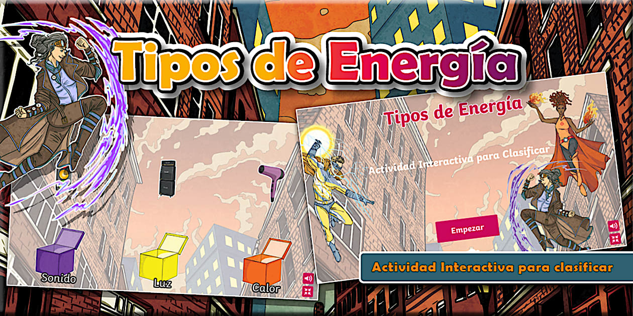 Actividad Interactiva para Clasificar: Tipos de Energía