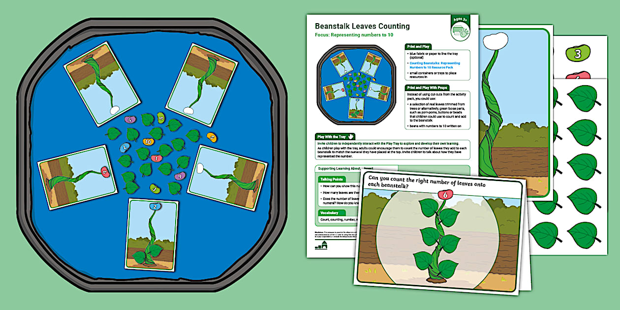 Jack Beanstalk Tuff Tray | Numbers 10 Print and Play Tray