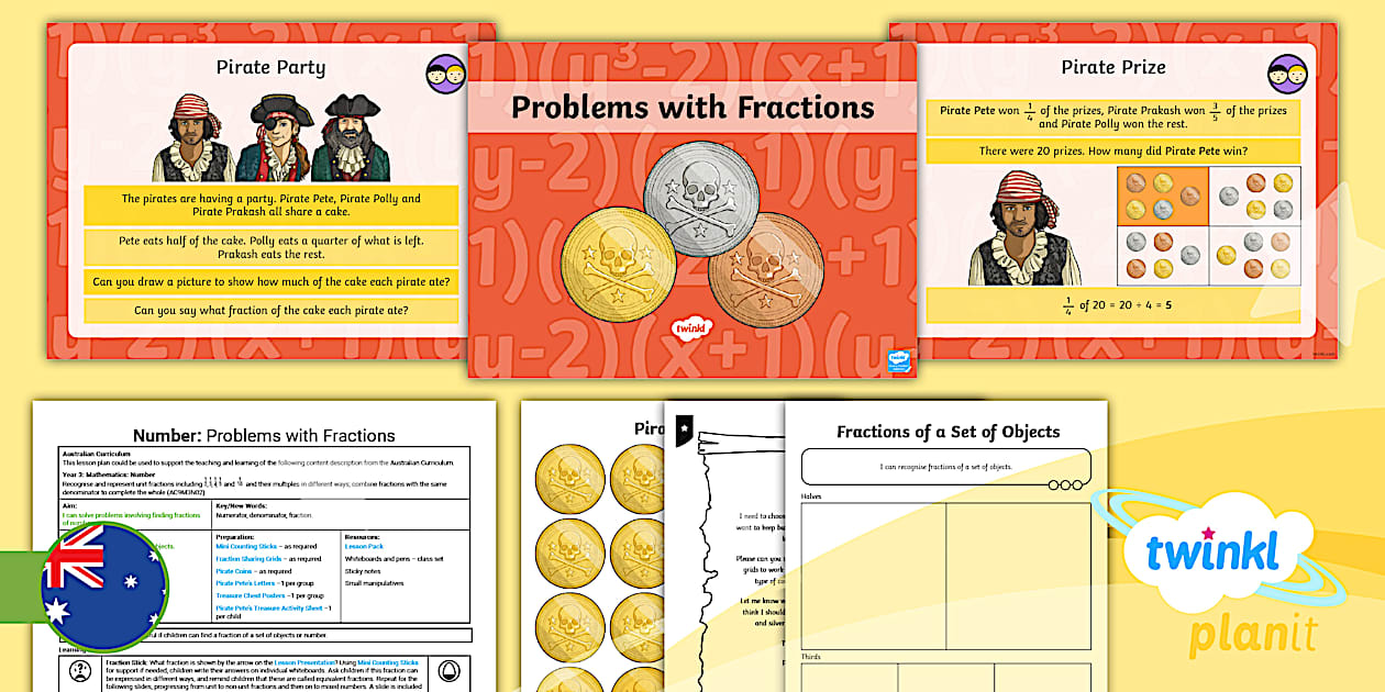 Y3 Number: Solve Problems Involving Fractions Lesson Pack