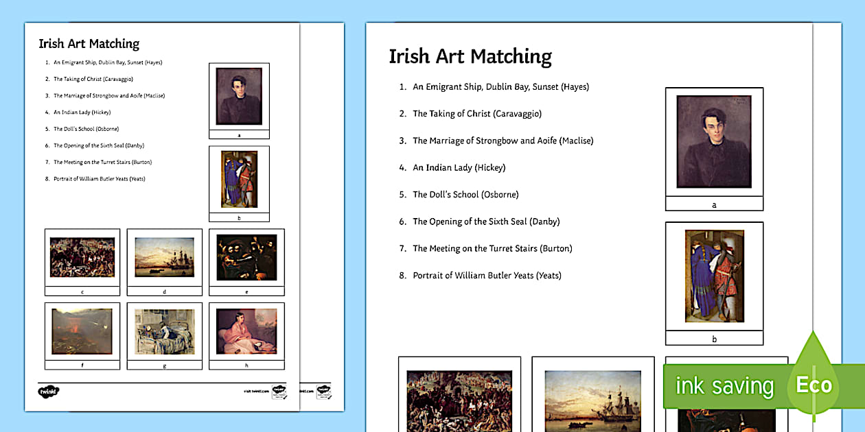 Irish Art Matching Activity - Twinkl