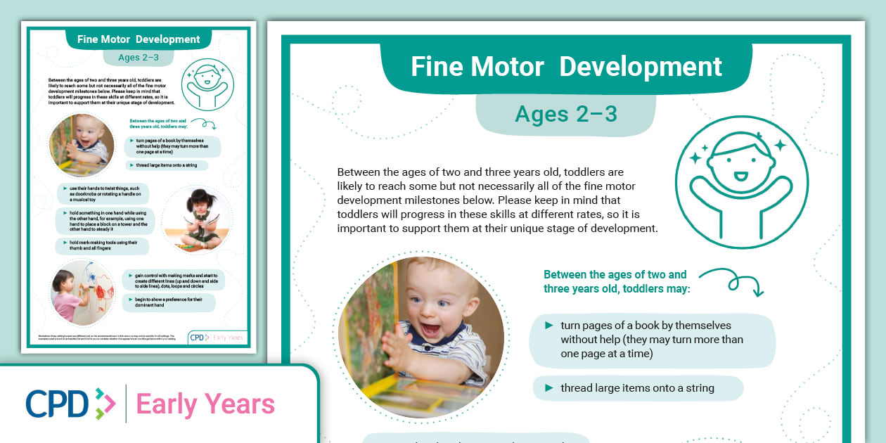 Fine Motor Development Milestones Ages 2–3 | Early Years CPD