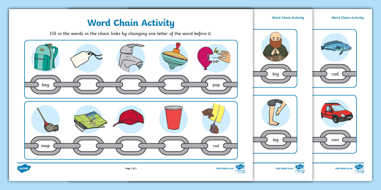 Word Chain Activities (Hecho por educadores) - Twinkl