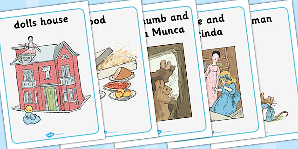 Cursive The Tale of Two Bad Mice Display Posters (Beatrix Potter)