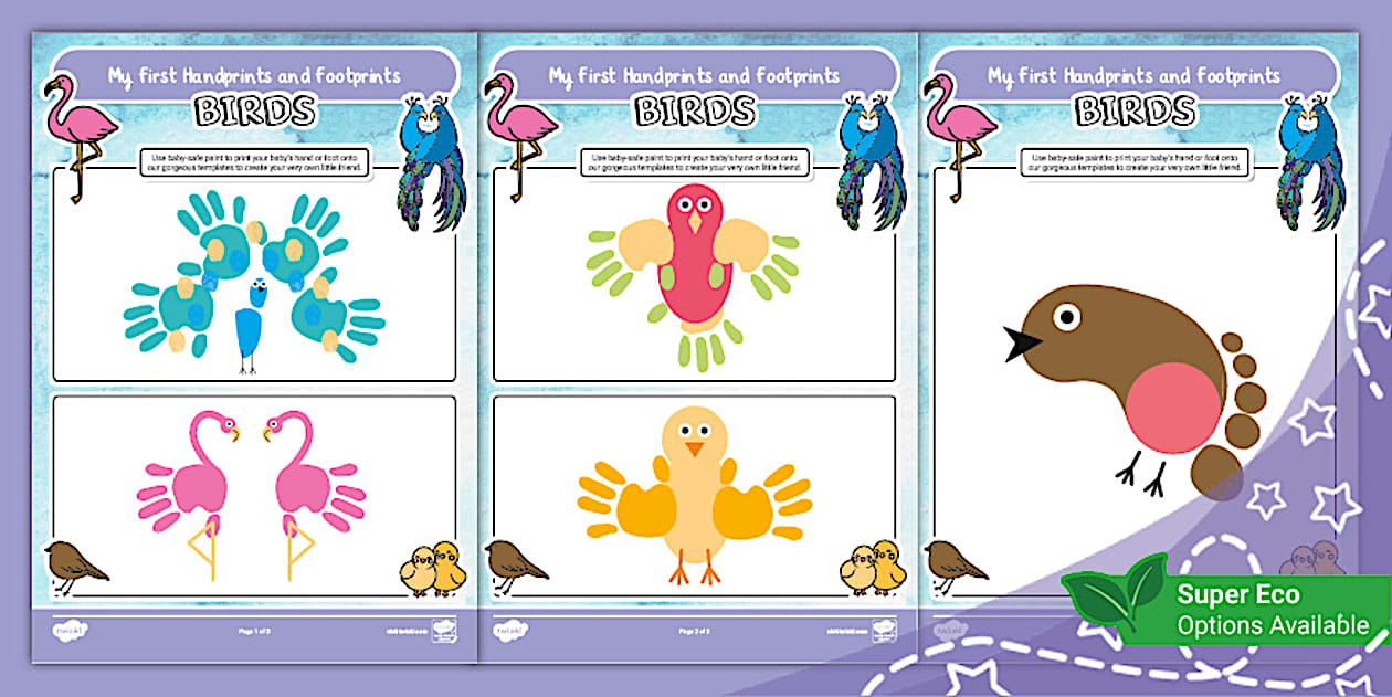 Bird-Themed Hand and Footprint Art Activity (teacher made)