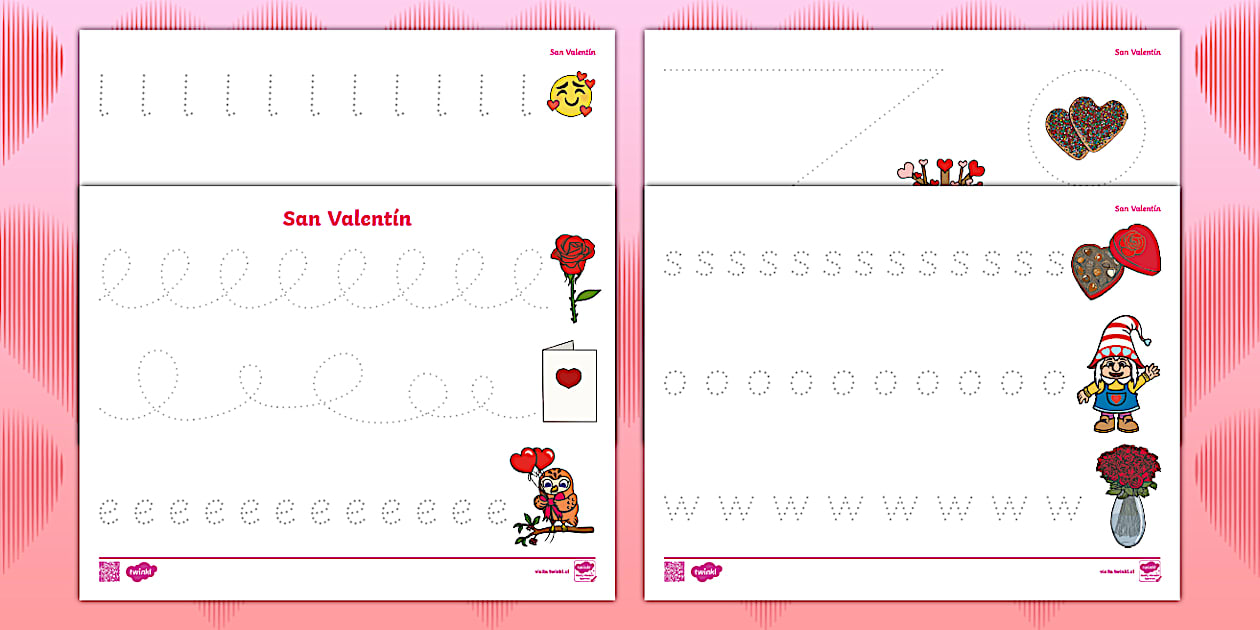 Hoja de Trabajo: Grafomotricidad - San Valentín