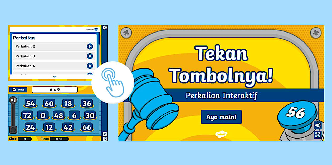 Permainan Matematika: Tekan Tombolnya! untuk Perkalian SD