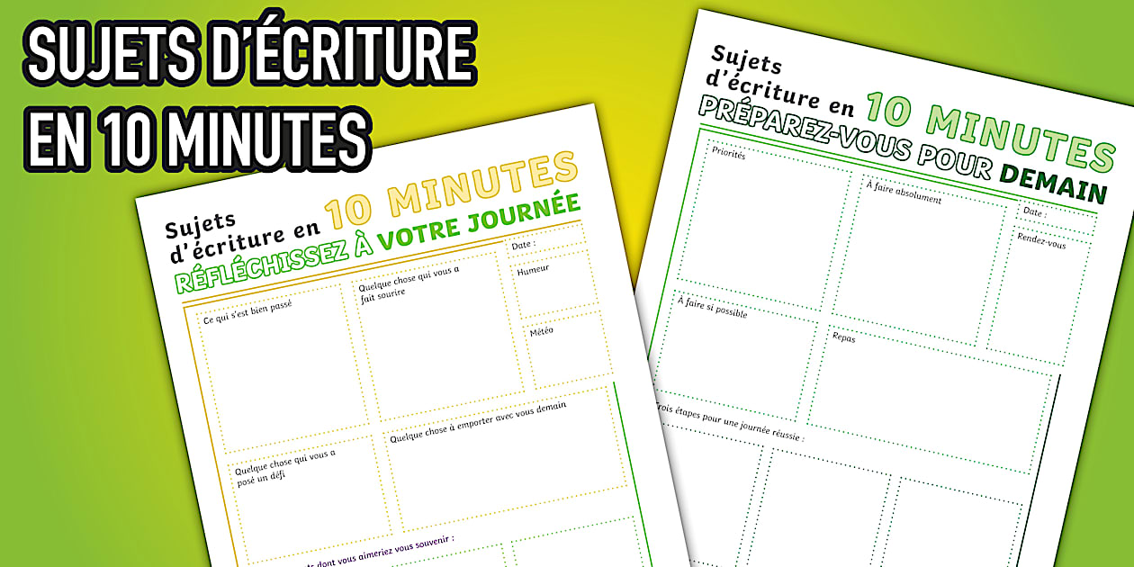 10-Minute Writing Prompts French