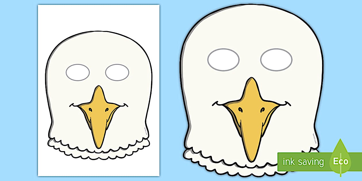 Seagull Role-Play Mask (teacher made) - Twinkl