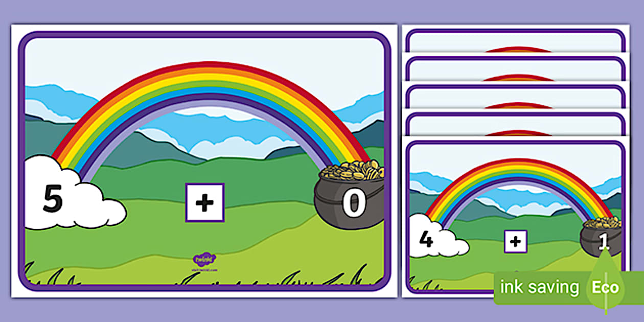 👉 Rainbow and Pot of Gold Number Bonds to 5 Display Posters