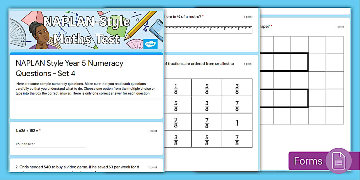 NAPLAN Style Year 5 Numeracy | Naplan Maths Online Practice