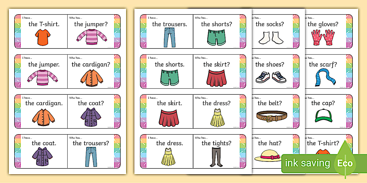 Clothes Loop Cards (Teacher-Made) - Twinkl