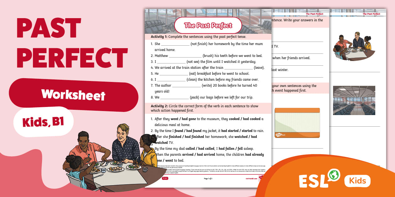 ESL Past Perfect Activity Sheet {Kids}