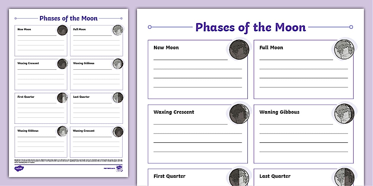 Phases of the Moon Fact File Template (teacher made)