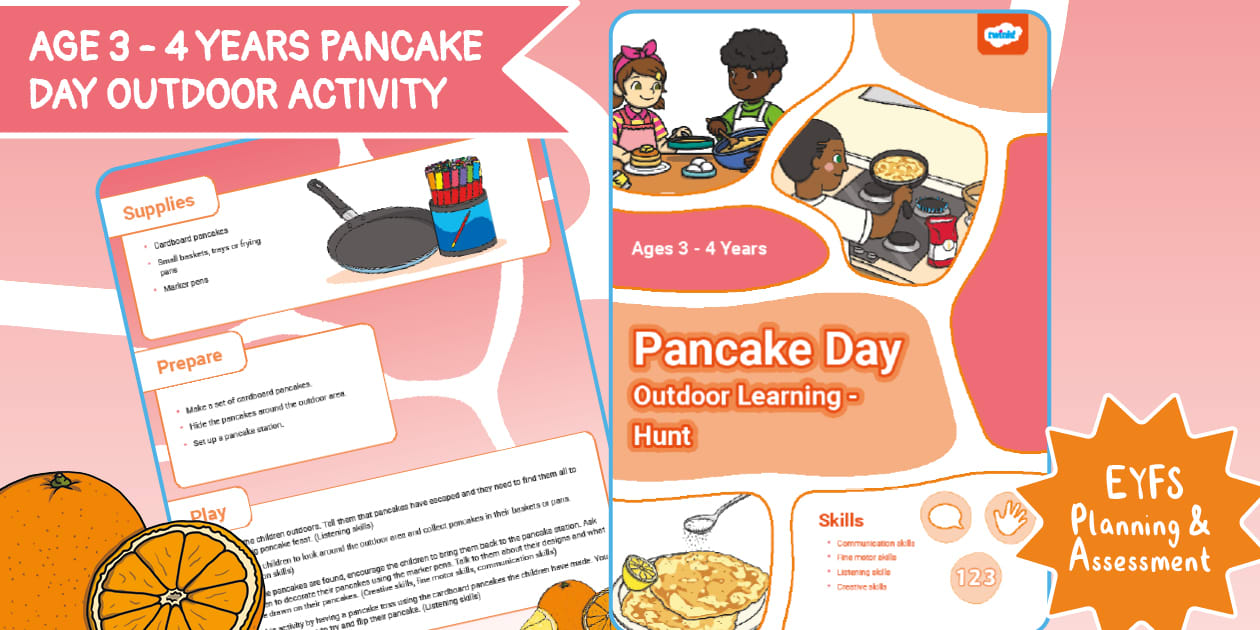 Ages 3 - 4 Outdoor Learning Pancake Day Hunt