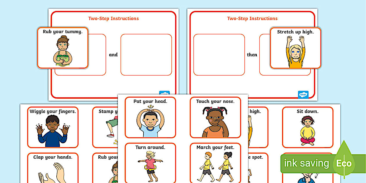 2-Step Instruction Cards (teacher made) - Twinkl