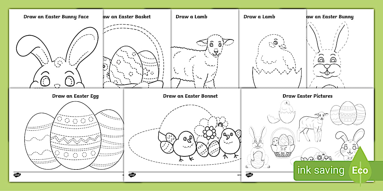 EYFS Draw Easter-Themed Pictures Pencil Control Pack
