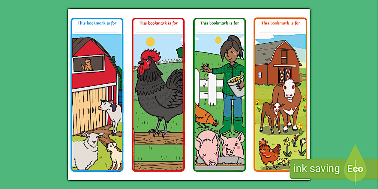 Farm Animal Bookmarks (teacher made) - Twinkl