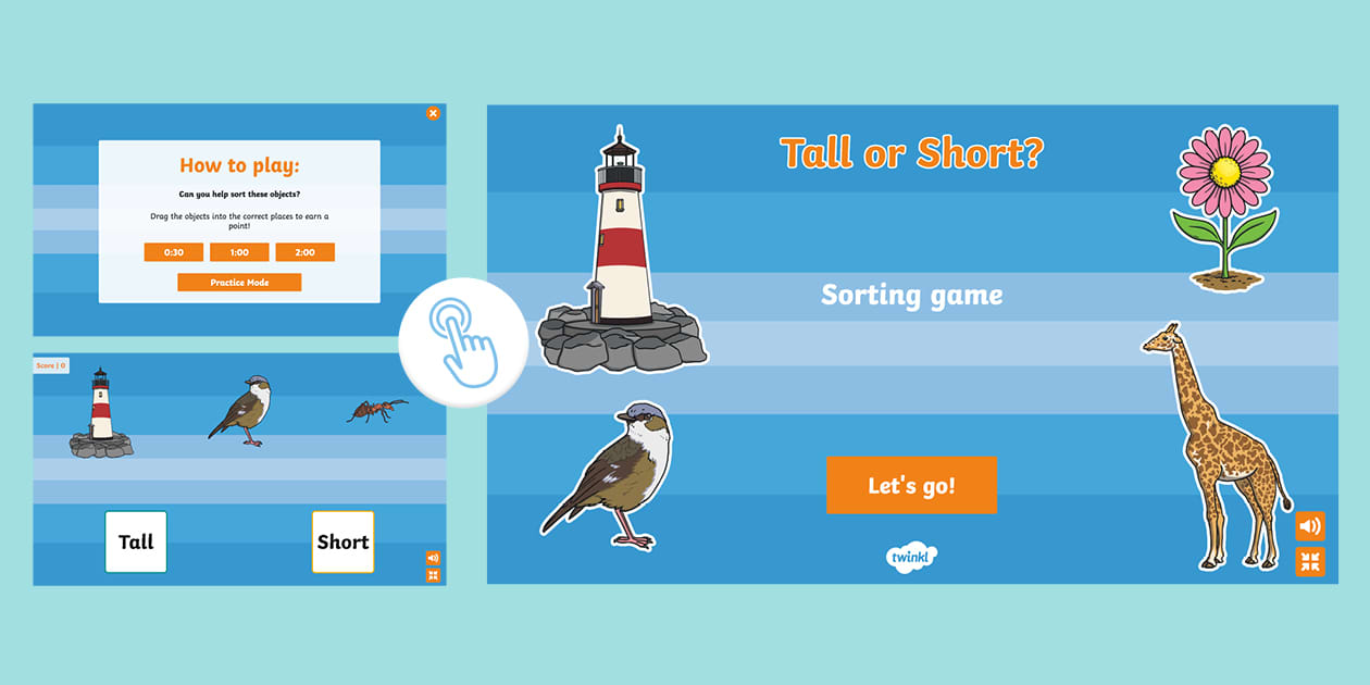 Tall and Short Interactive Sorting Game - Twinkl