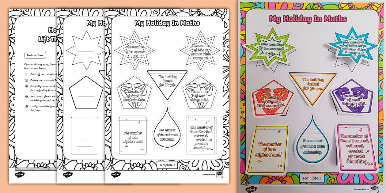 Year 3-4 Holiday Maths - Lift-The-Flap Activity - Twinkl