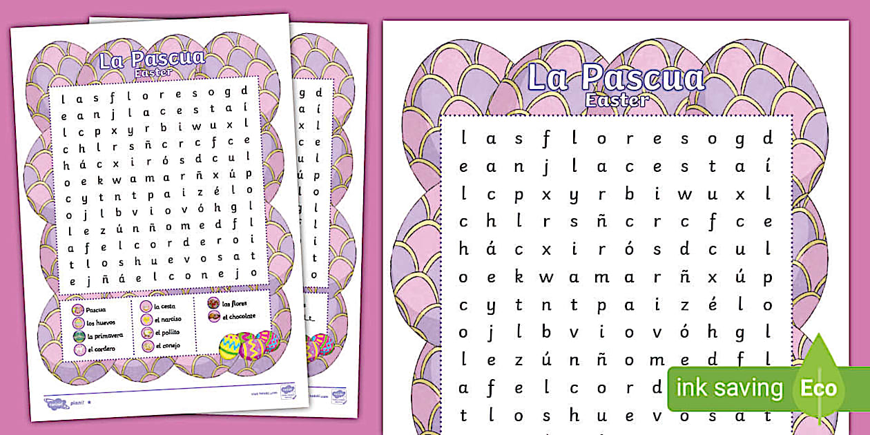 Lower Ability Spanish Easter Words Differentiated Word Search