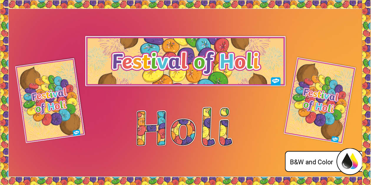 Happy Holi Board Decoration Resource Pack | Twinkl USA