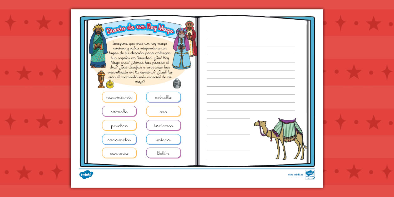 Ficha de actividad: Diario de un Rey Mago - Twinkl