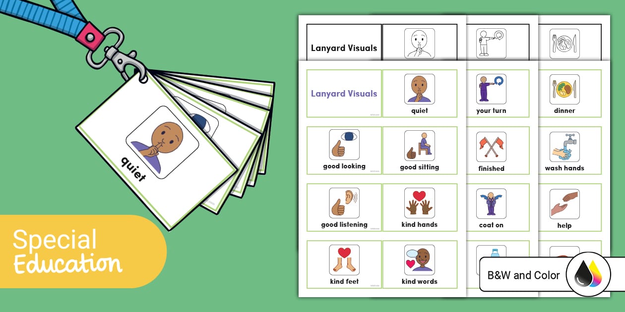 Twinkl Symbols: Communication Lanyard Cards for Adults