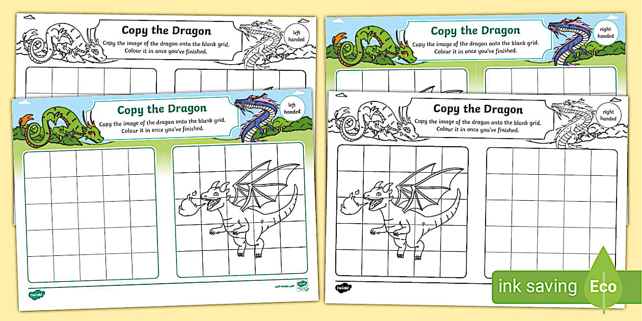 Copy the Dragon Worksheet (teacher made) - Twinkl