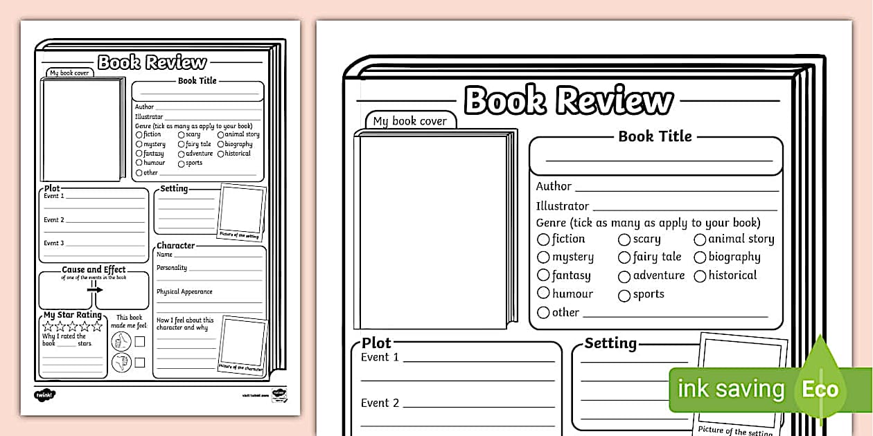 Printable Book Review Template I Twinkl Canada - Twinkl