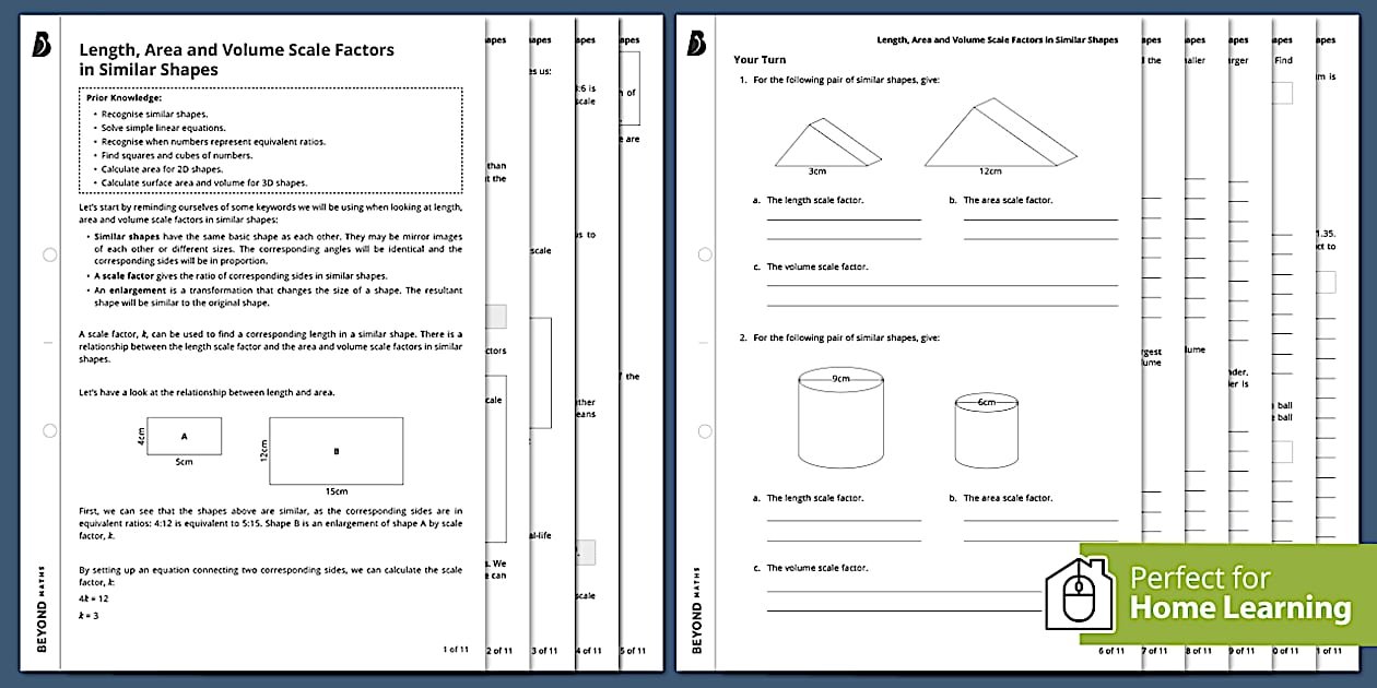 👉 Length, Area and Volume Scale Factors in Similar Shapes KS4 Higher