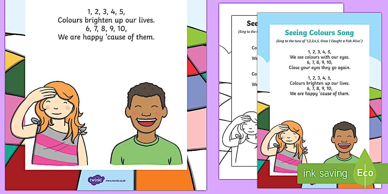 Seeing Colours Song (teacher made) - Twinkl