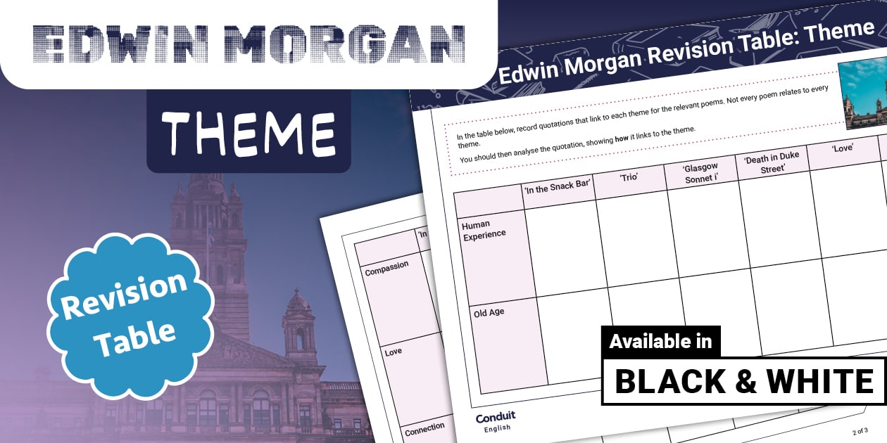 Edwin Morgan Revision Table: Theme