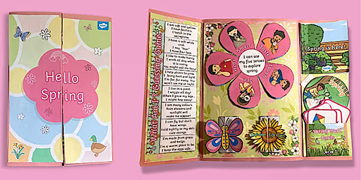 Spring is here! Lapbook Craft in English 春のラップブック 英単語