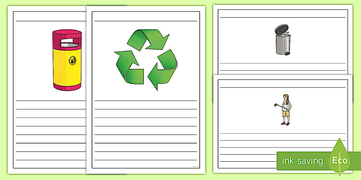 Recycling-Themed Writing Frames (teacher made) - Twinkl