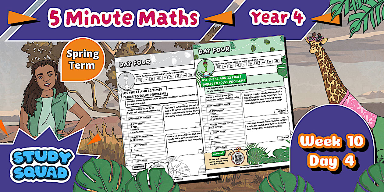 👉 * NEW * Study Squad 5 Minute Maths - Year 4 Spring - Week 10 Day 4